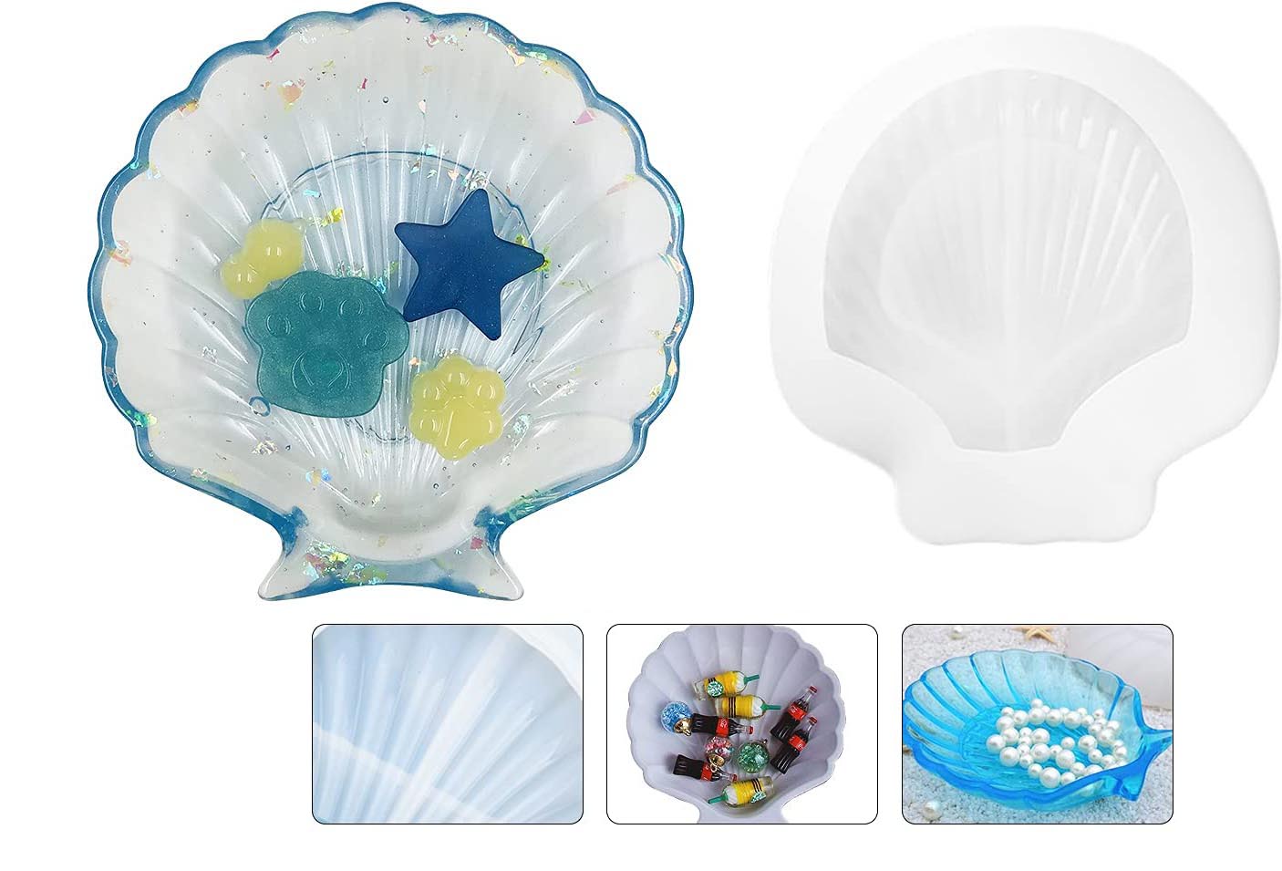 SNOOGG PACK OF 1 -Sea Shell Shape Tray Silicone Molds are perfect for ...